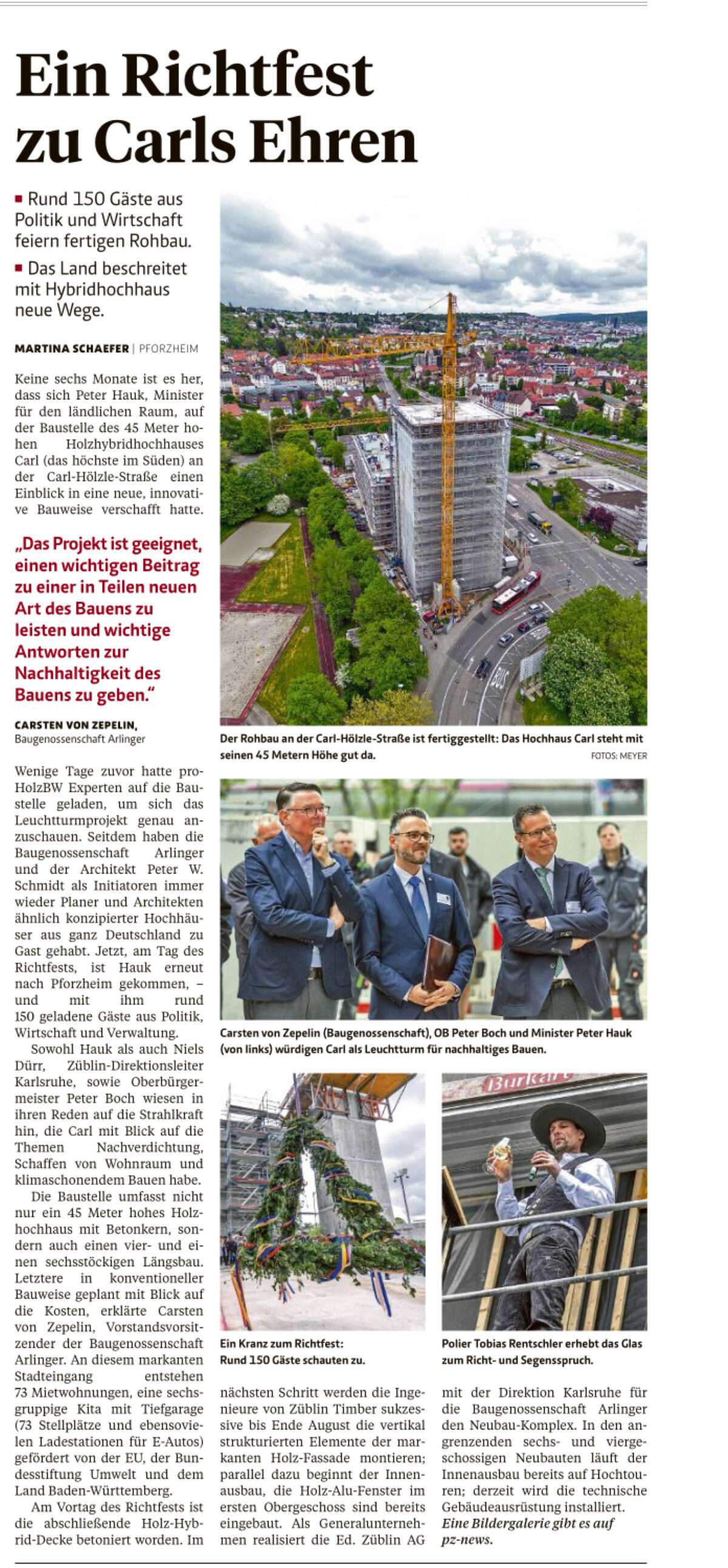 Ein Richtfest zu CARLS Ehren – CARL – ein Projekt der Arlinger ...